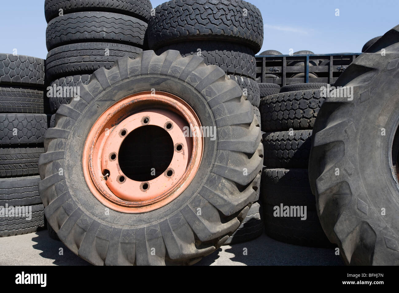 Old tires in recycling centre Stock Photo - Alamy