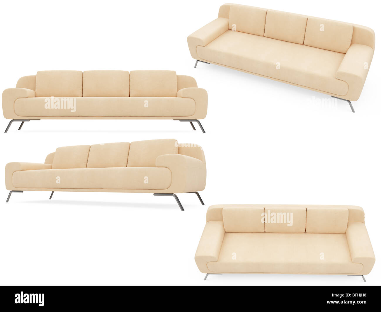 Isolated collage of sofa over white background Stock Photo - Alamy