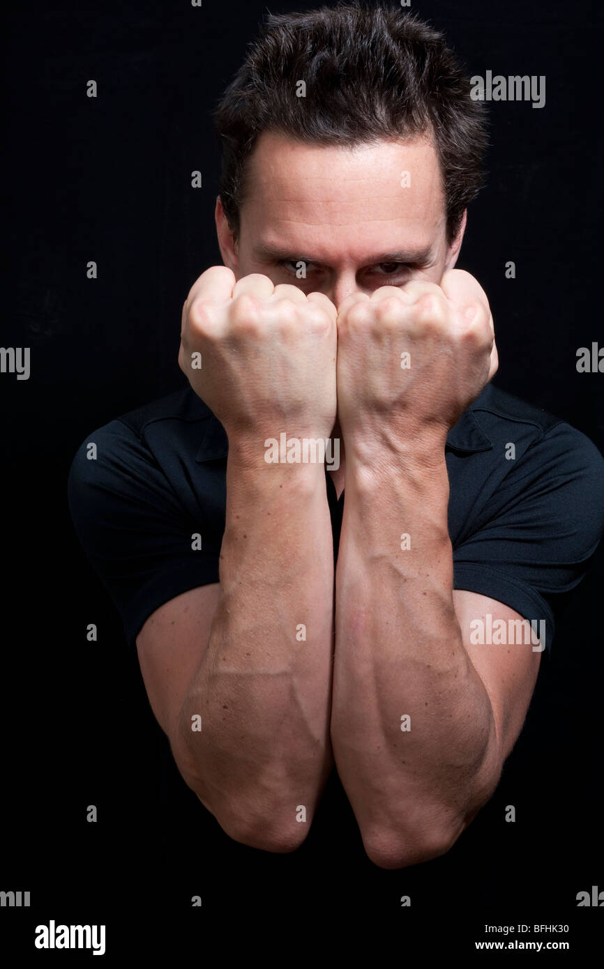 Expressive portrait of a young man Stock Photo - Alamy