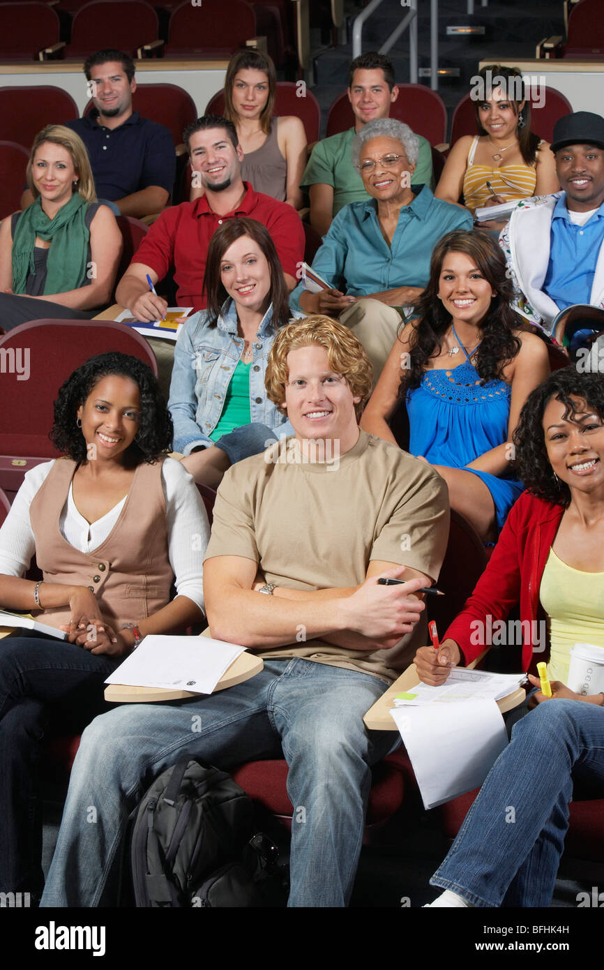 Group portrait of college students in classroom Stock Photo - Alamy