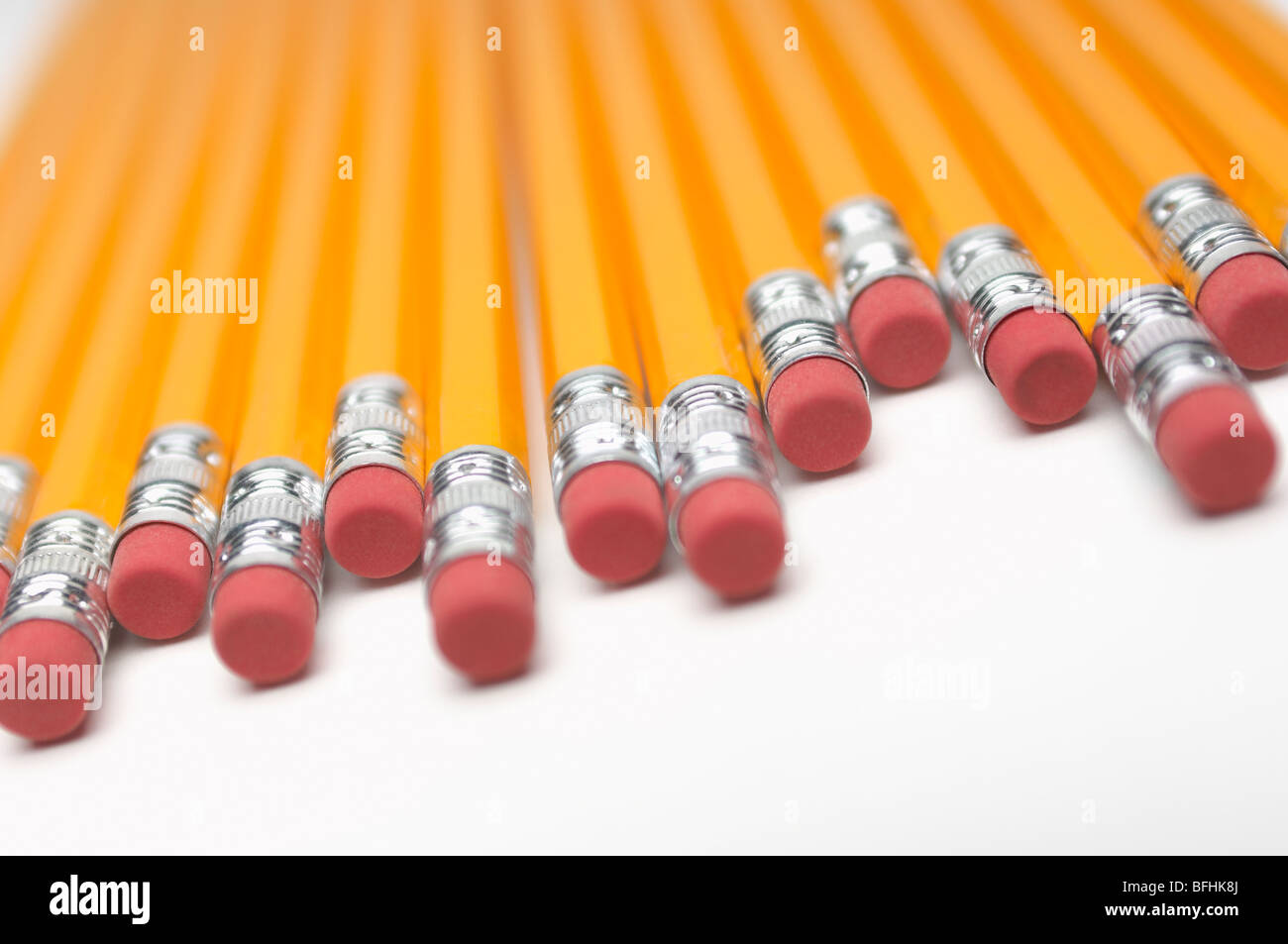 Row of pencil erasers hi-res stock photography and images - Alamy