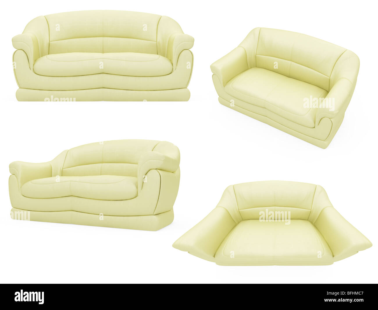 Isolated collage of sofa over white background Stock Photo - Alamy