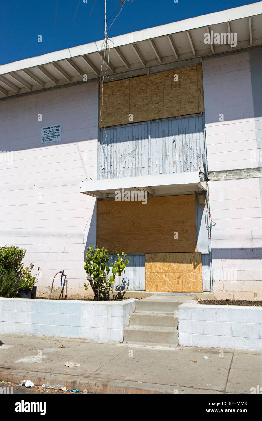 Boarded Up Apartments Stock Photo - Alamy