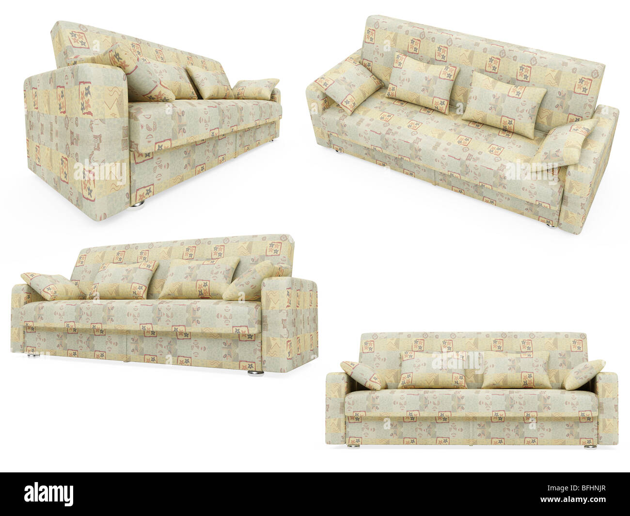 Isolated collage of sofa over white background Stock Photo - Alamy