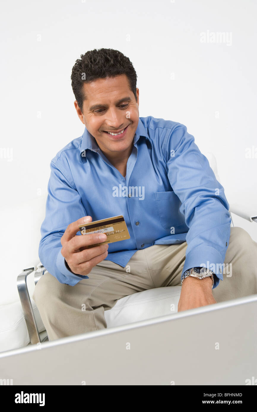 Man Holding Credit Card Stock Photo - Alamy