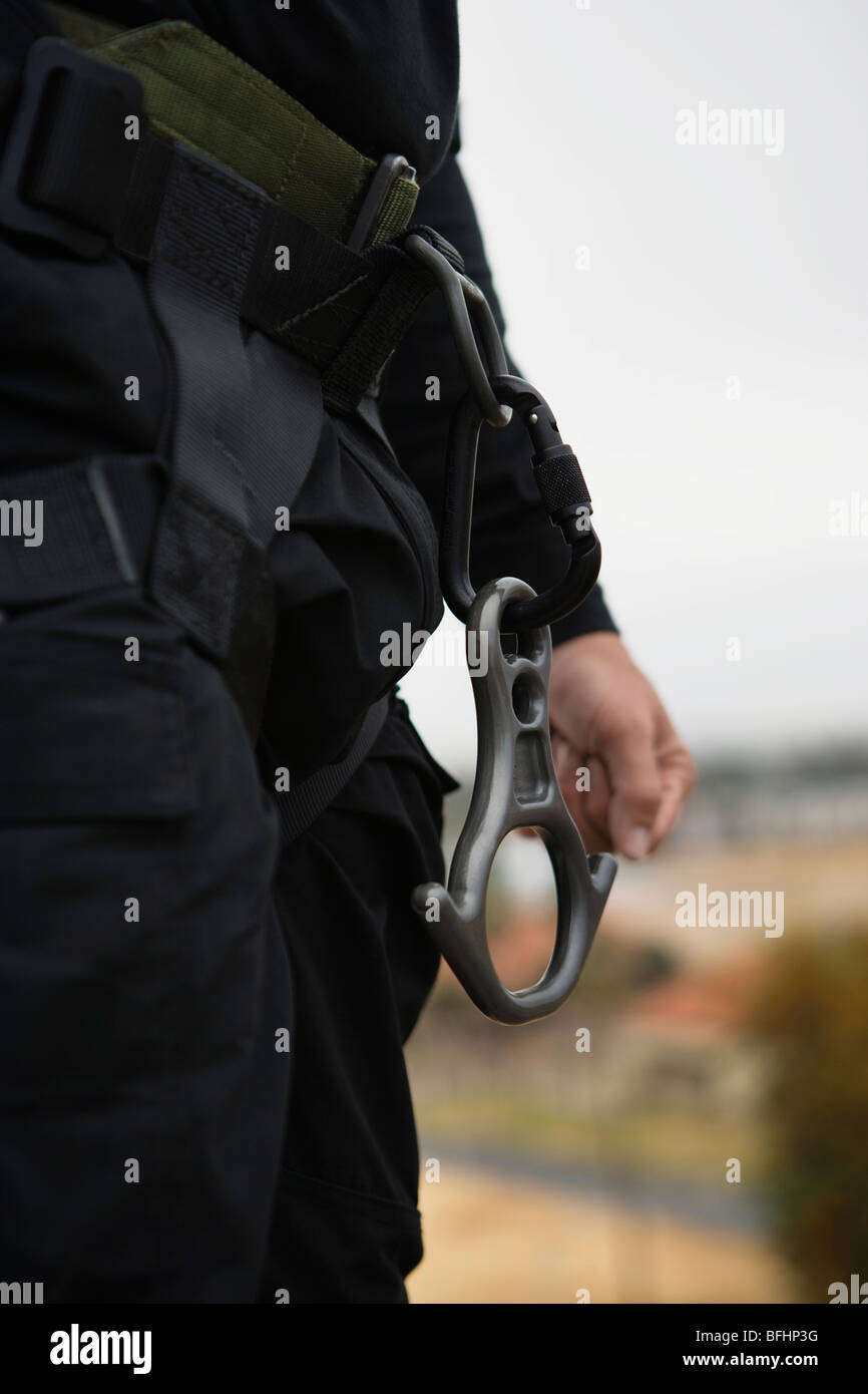 SWAT Team Preparing Climbing Equipment Stock Photo - Alamy