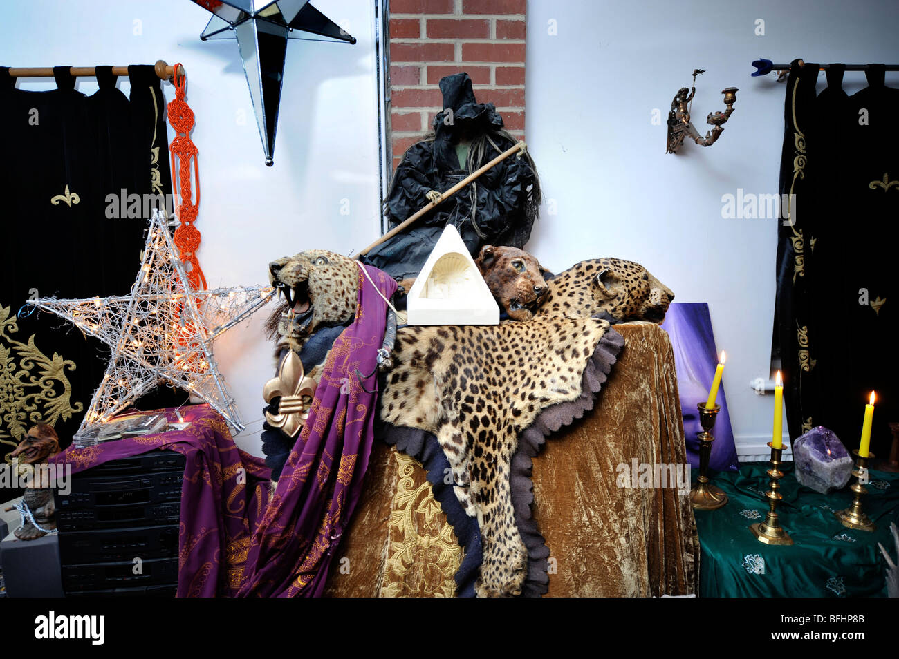 A Druids altar at the home of Tony Jameson and Suky Burton of The ...