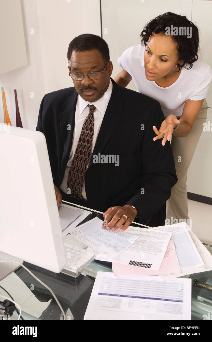 Client Talking with Accountant Stock Photo - Alamy