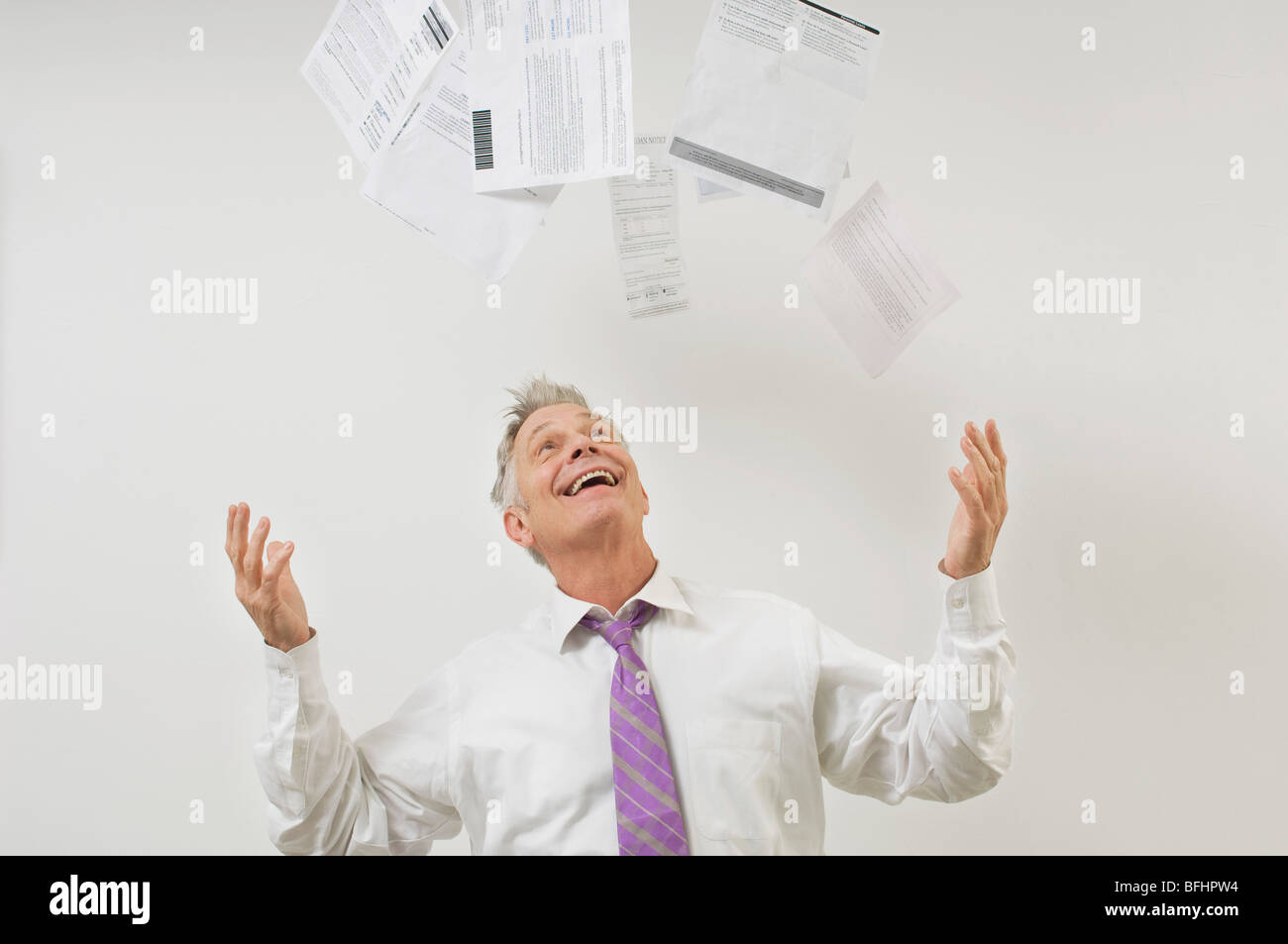Man Throwing Bills in the Air Stock Photo - Alamy
