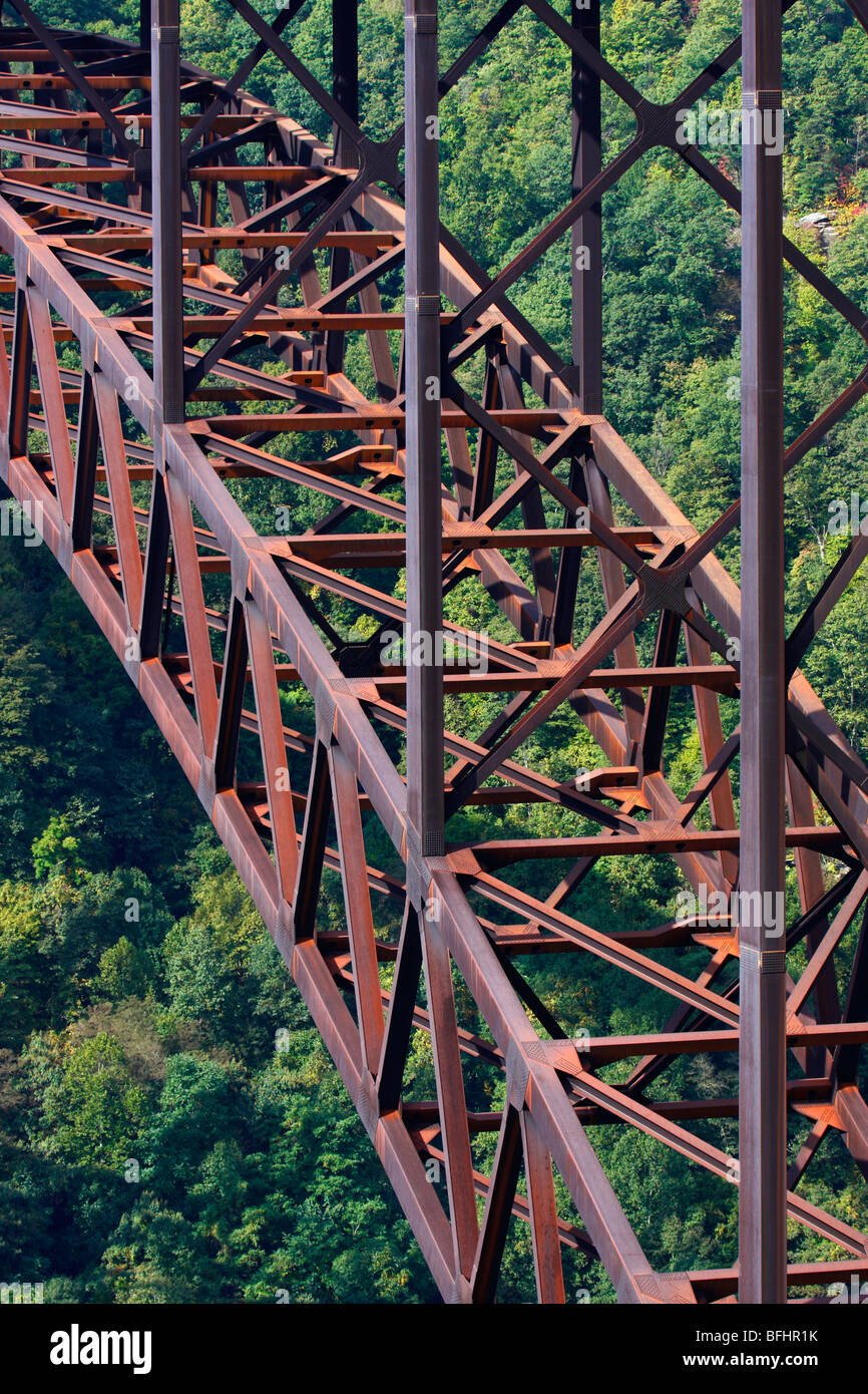 Steel arch of the New River Gorge Bridge in West Virginia North America ...