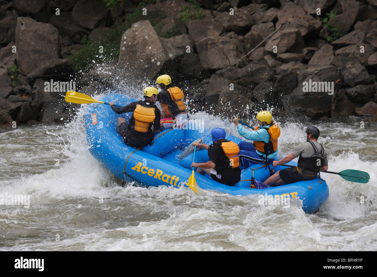 View of White water rafting New River in West Virginia Wild Appalachia ...