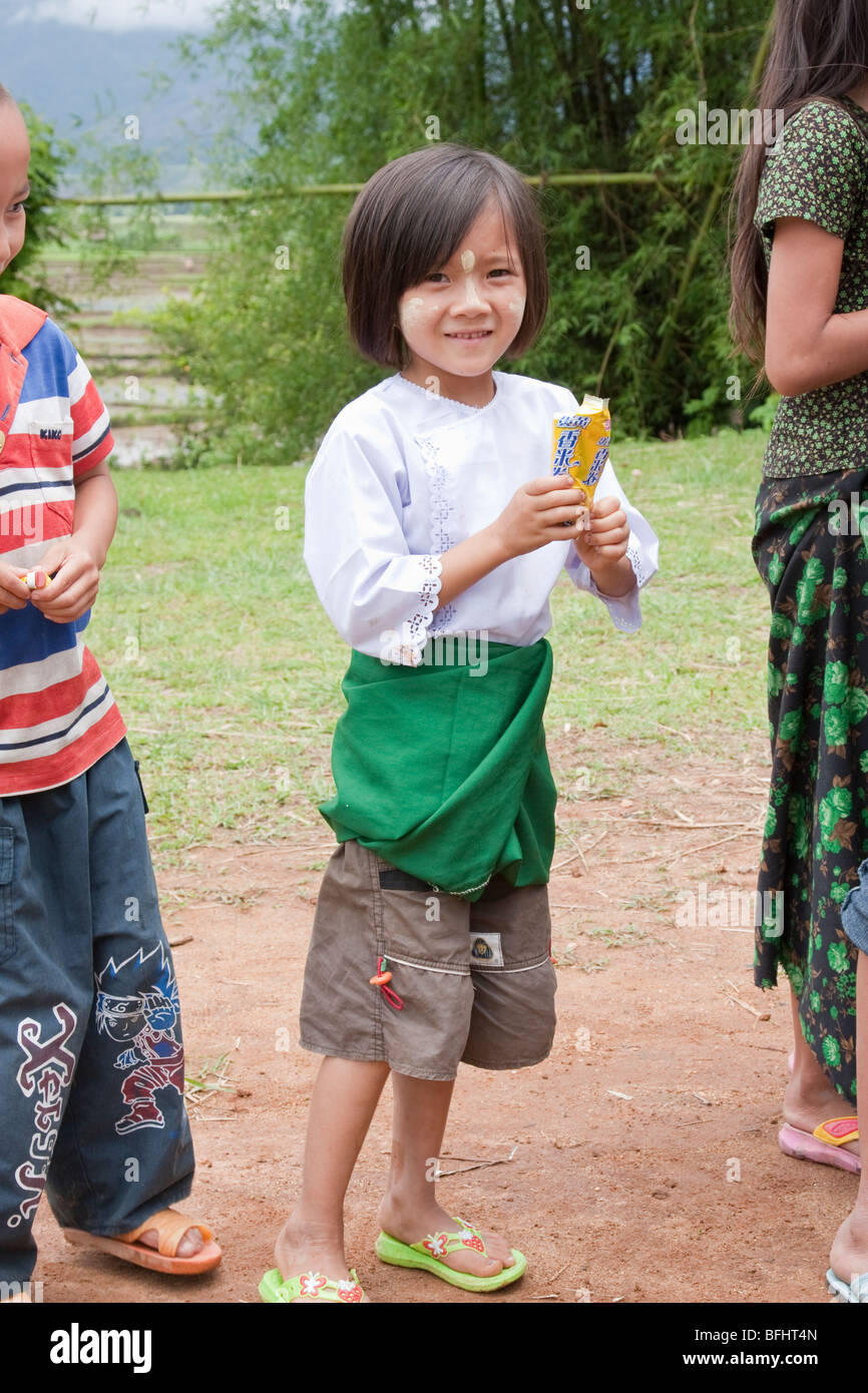 a young girl poses at a rural Myanmar school Stock Photo - Alamy