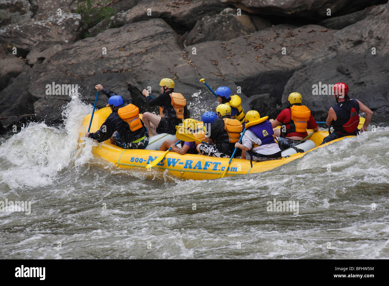 View of White Water Rafting on New River in West Virginia USA US from ...
