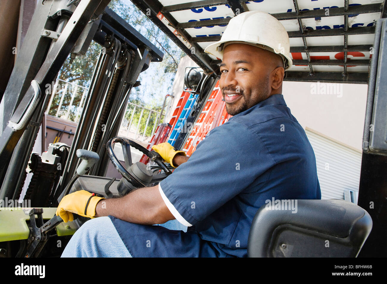 Forklift Driver Stock Photo: 26823171 - Alamy