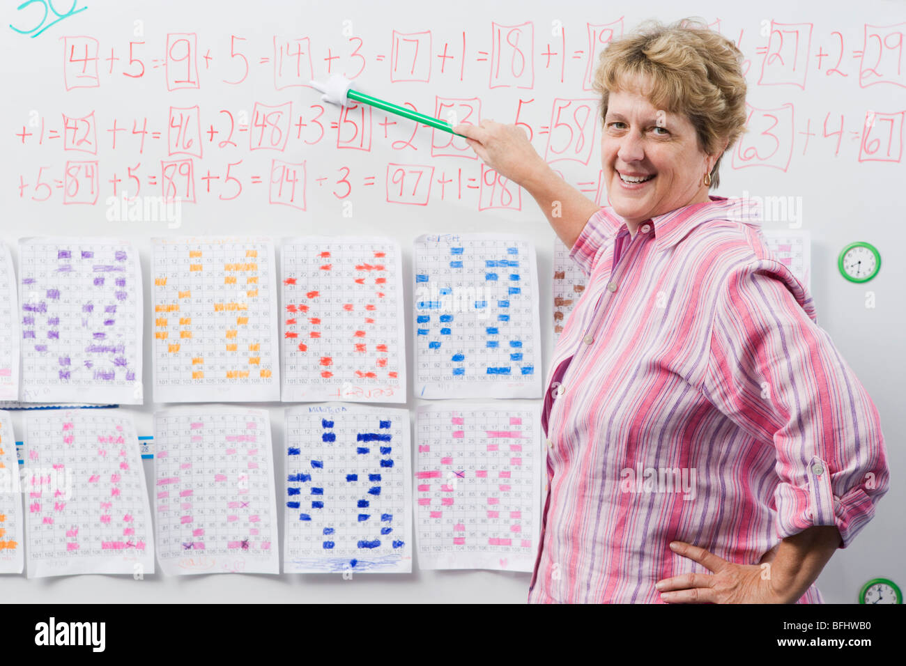 Elementary Teacher Teaching Arithmetic Stock Photo - Alamy