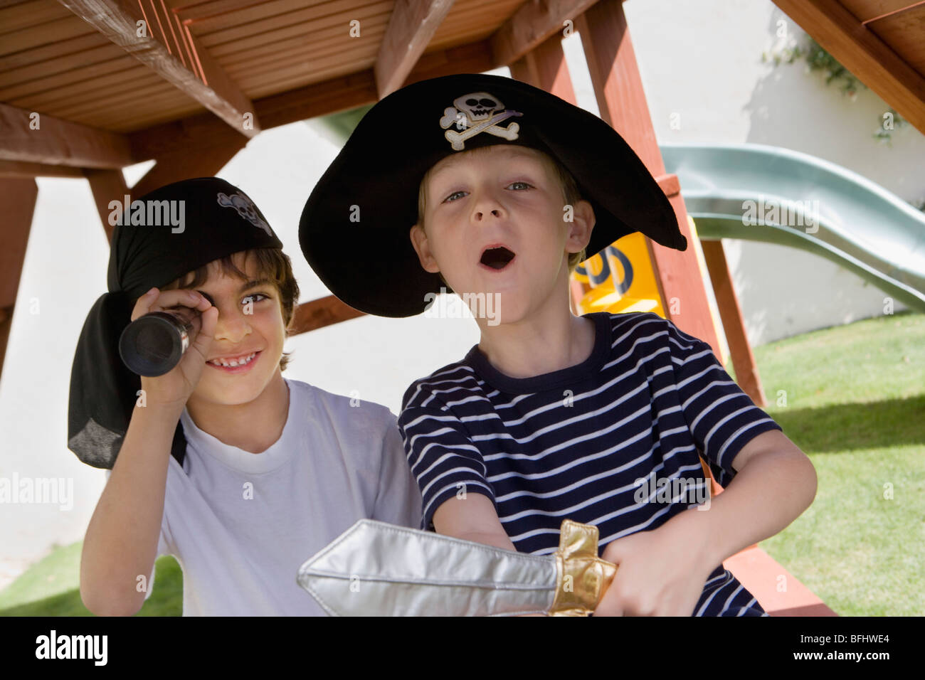 Little Boy Playing Pirate Stock Photo - Alamy