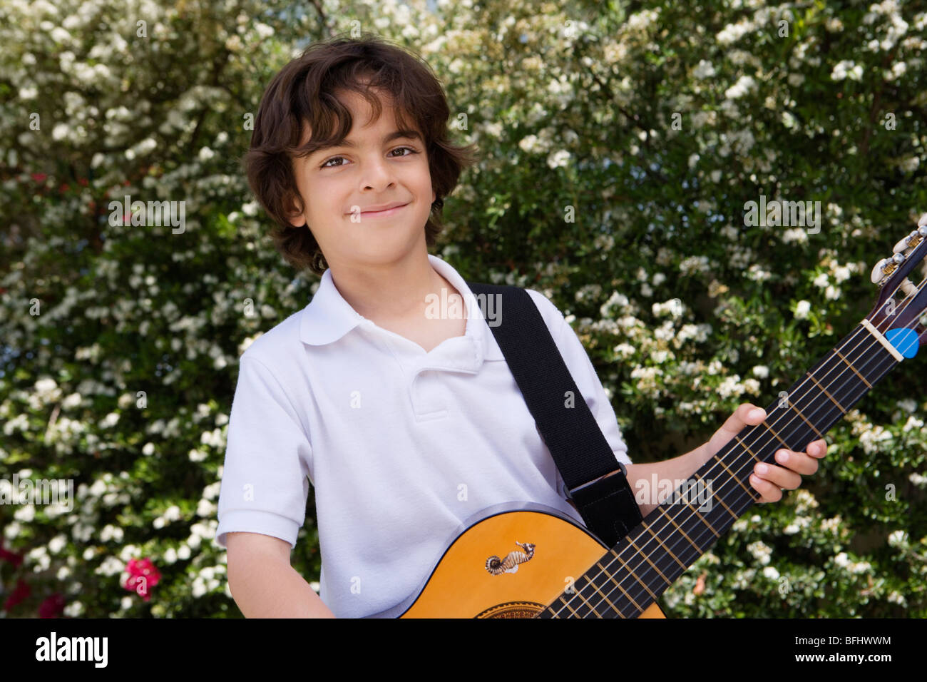 Little Boy Playing Guitar Stock Photo - Alamy
