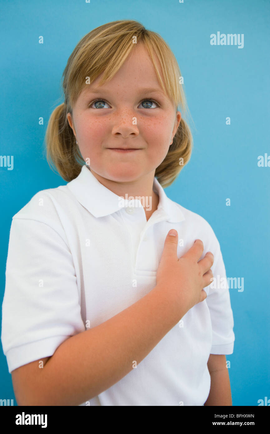 Hand Over Heart Stock Photos & Hand Over Heart Stock Images - Alamy