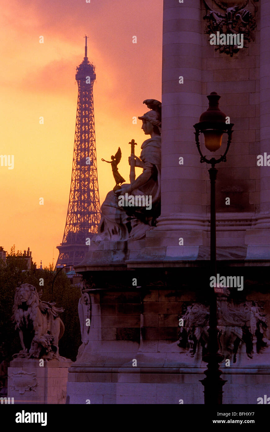 Eiffel Tower and Pont Alexandre III bridge, Paris, France Stock Photo ...