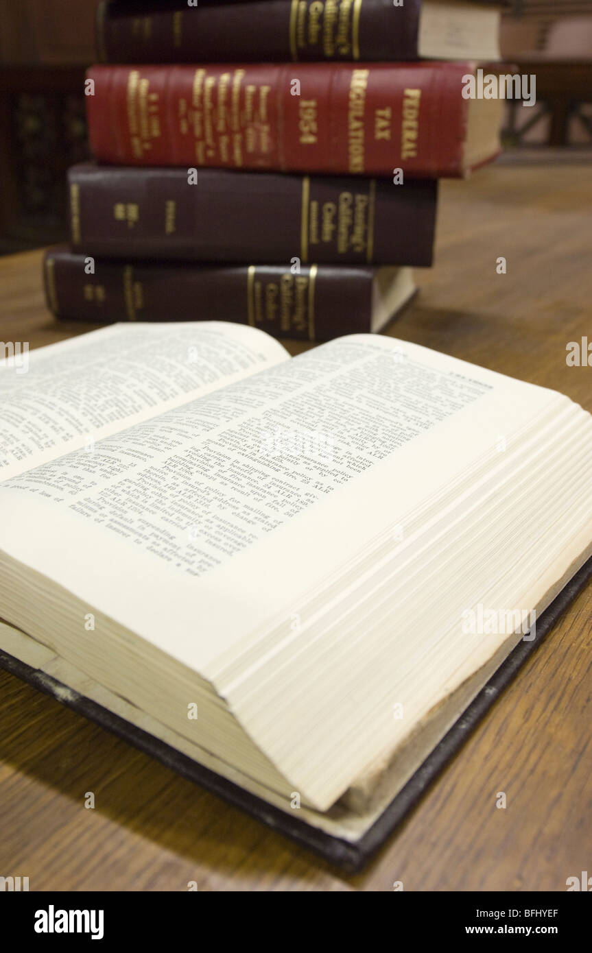 Legal books in court room Stock Photo - Alamy