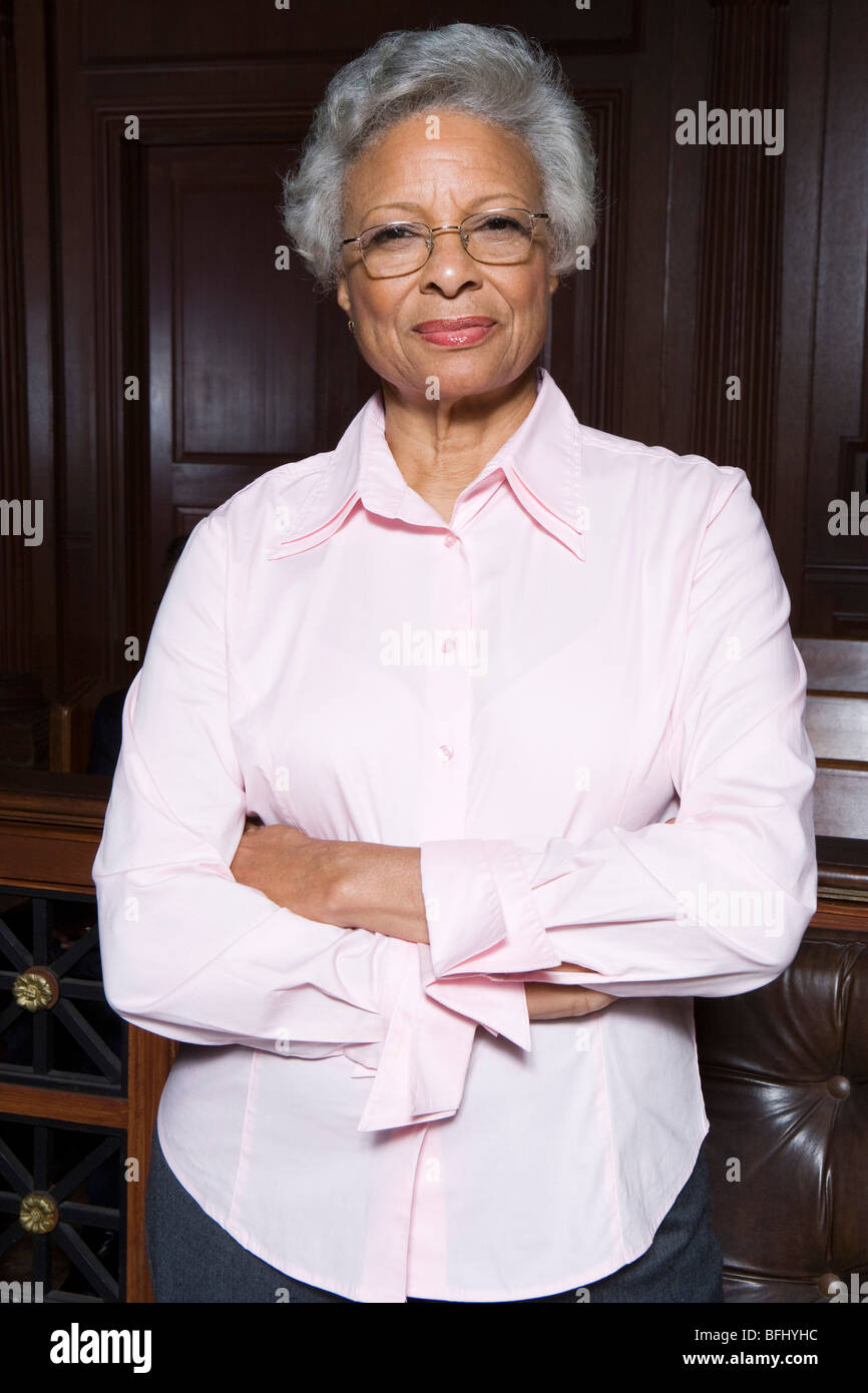 Female solicitor in court, portrait Stock Photo - Alamy