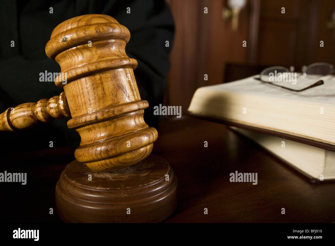 Judge using gavel in court, close-up Stock Photo - Alamy