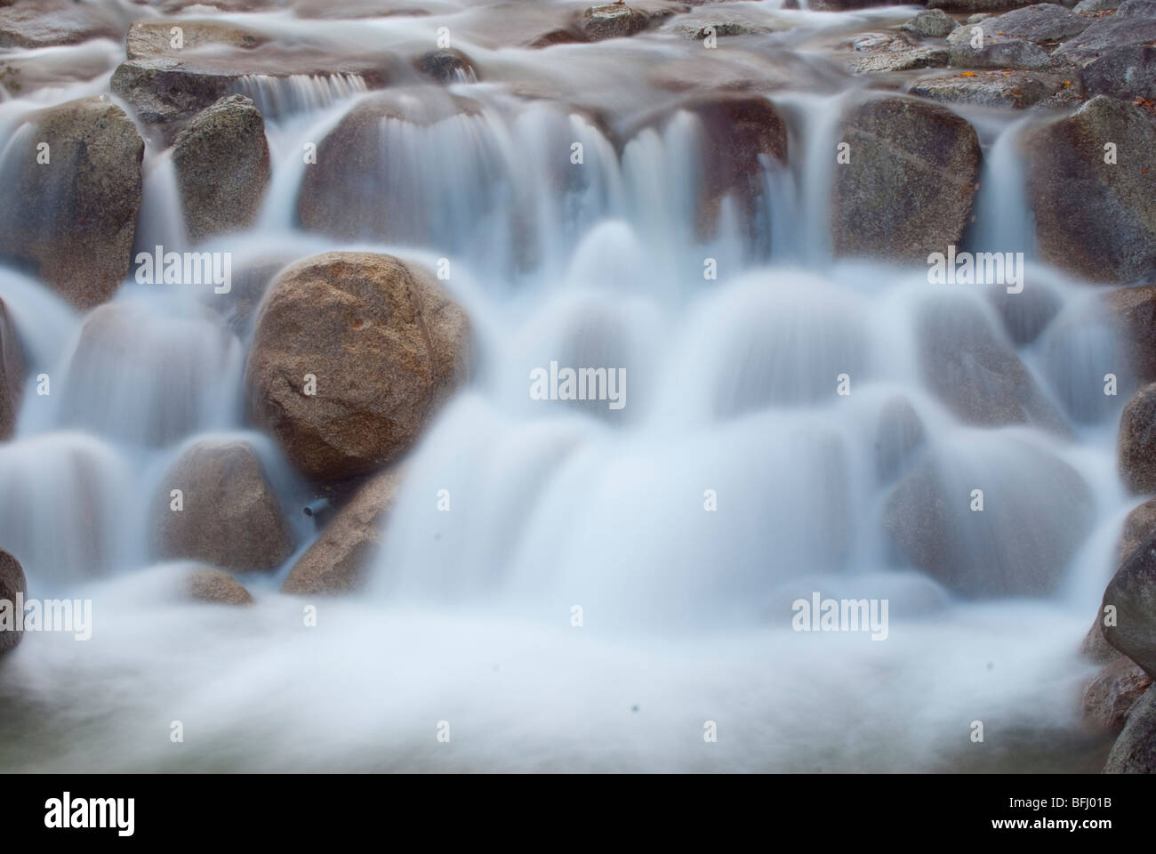 Water flowing over rocks in the Mina River (Mina Gawa) at Yunoyama ...