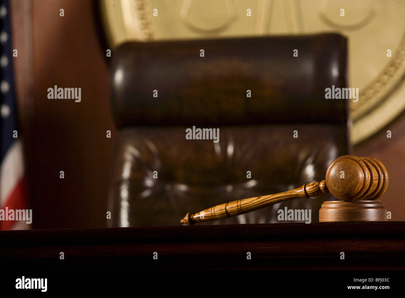 Gavel lying in a courtroom Stock Photo - Alamy