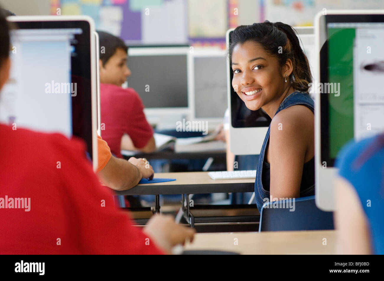 High School Student in Class Stock Photo - Alamy