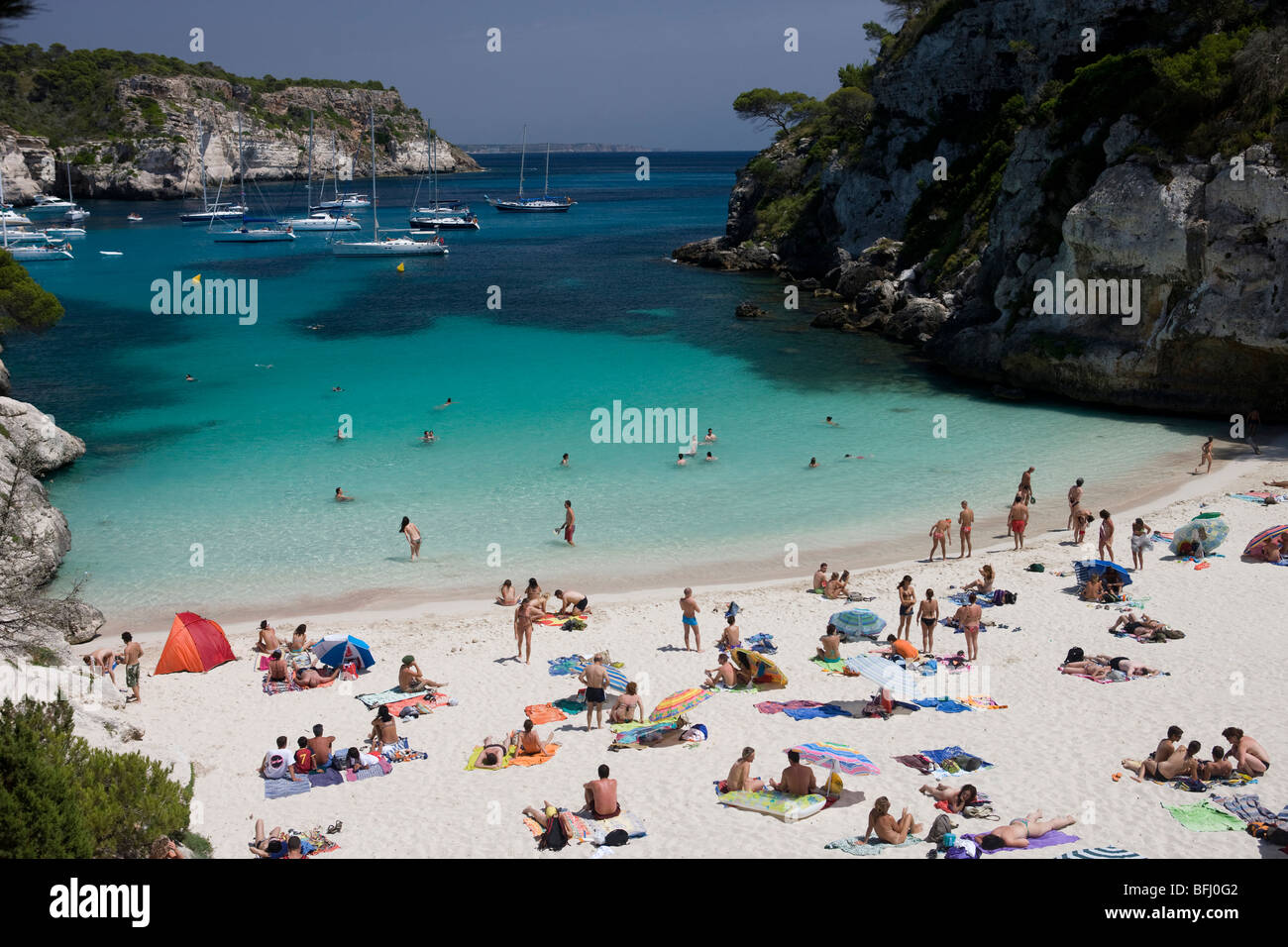 People relaxing menorca beach hi-res stock photography and images - Alamy