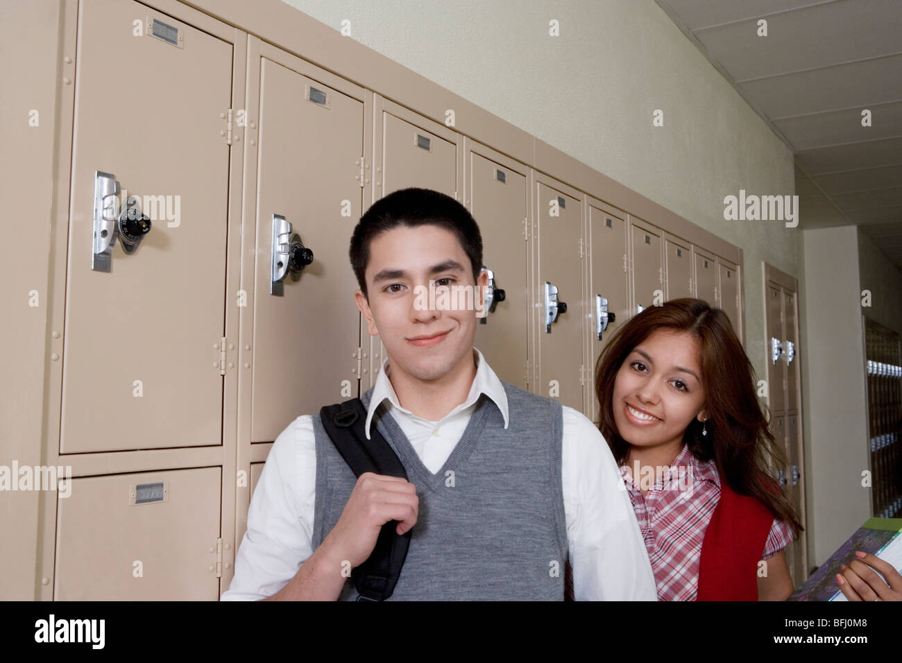 High School Students Beside School Lockers Stock Photo - Alamy