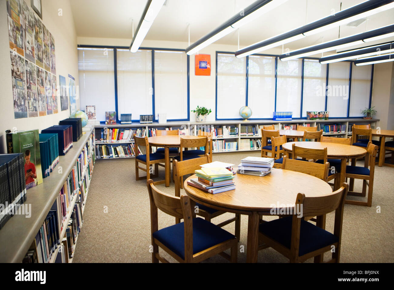 High School Library Reading Room Stock Photo - Alamy