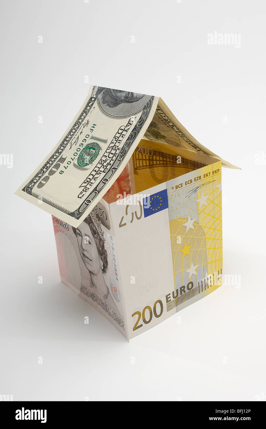 House made of paper currency Stock Photo - Alamy