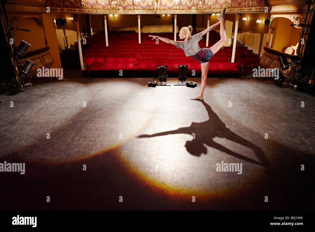 Young woman on stage Stock Photo - Alamy