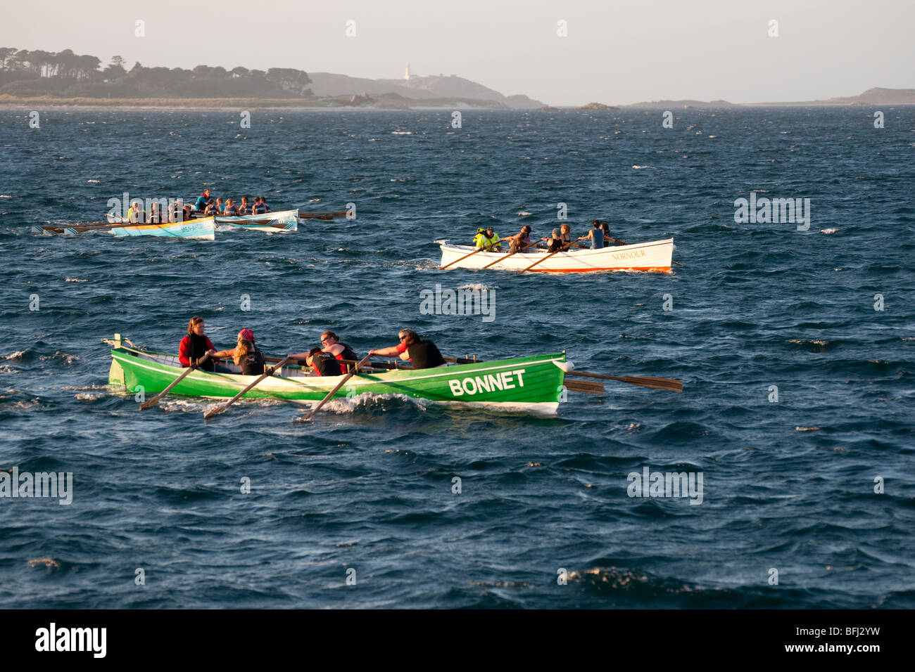 Ladies Gig Race, St. Mary's, Isles of Scilly Stock Photo - Alamy