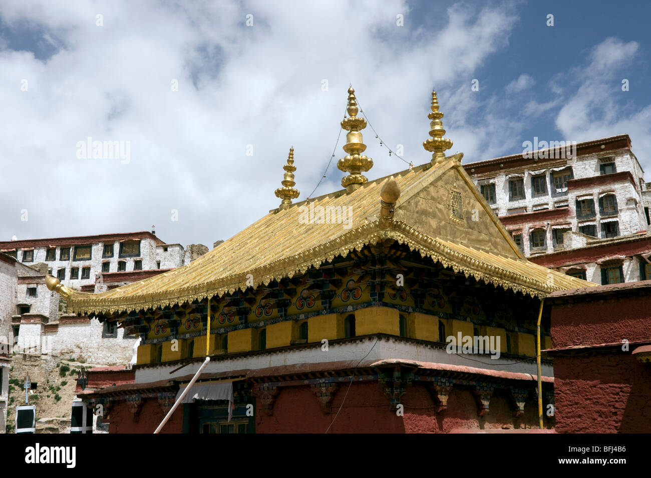 ganden monastery showing temple with gold roof Stock Photo - Alamy