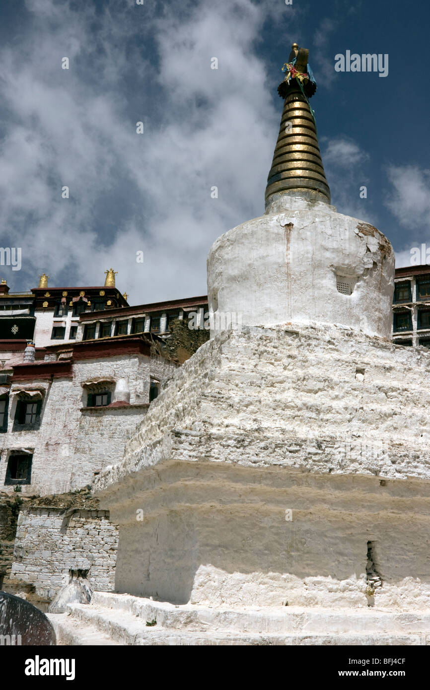 ganden gelugpa monastery showing golden stupa or chorten Stock Photo ...