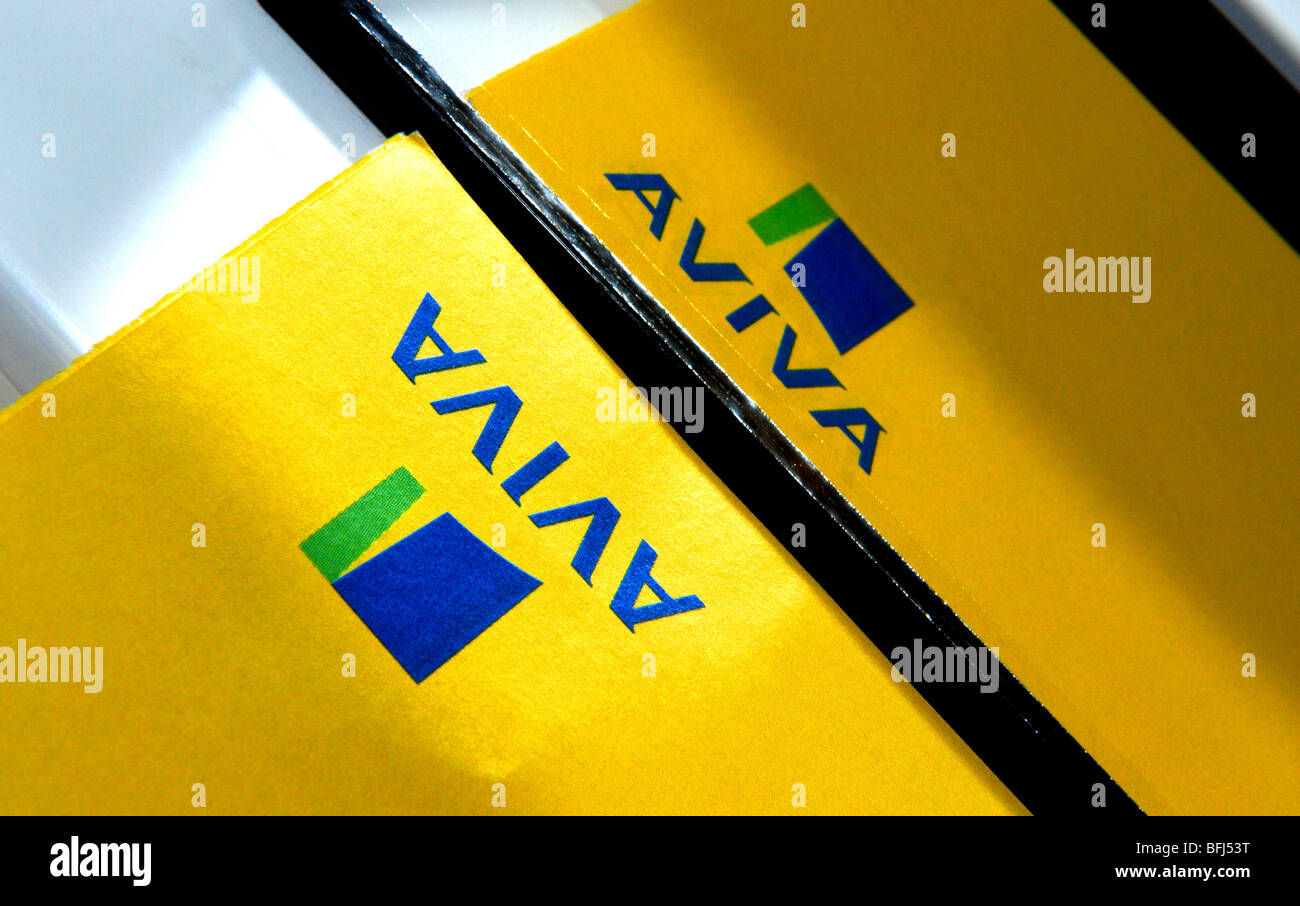 Aviva insurance generic picture of logo reflected in a mirror ...
