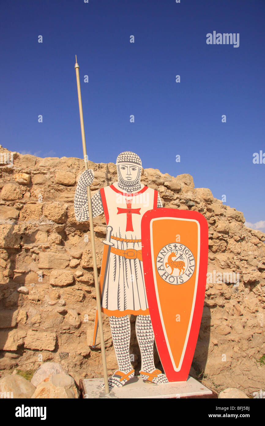 Israel, Sharon region, ruins of the Crusader fortress Arsur at ...