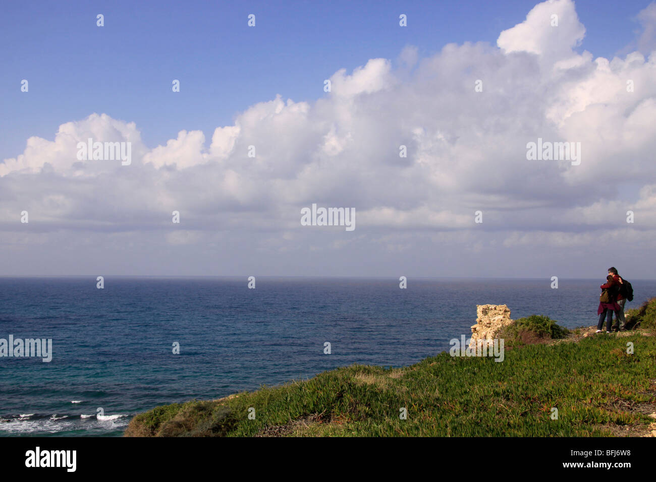 Israel, Sharon region, Apollonia National Park by the Mediterranean Sea ...