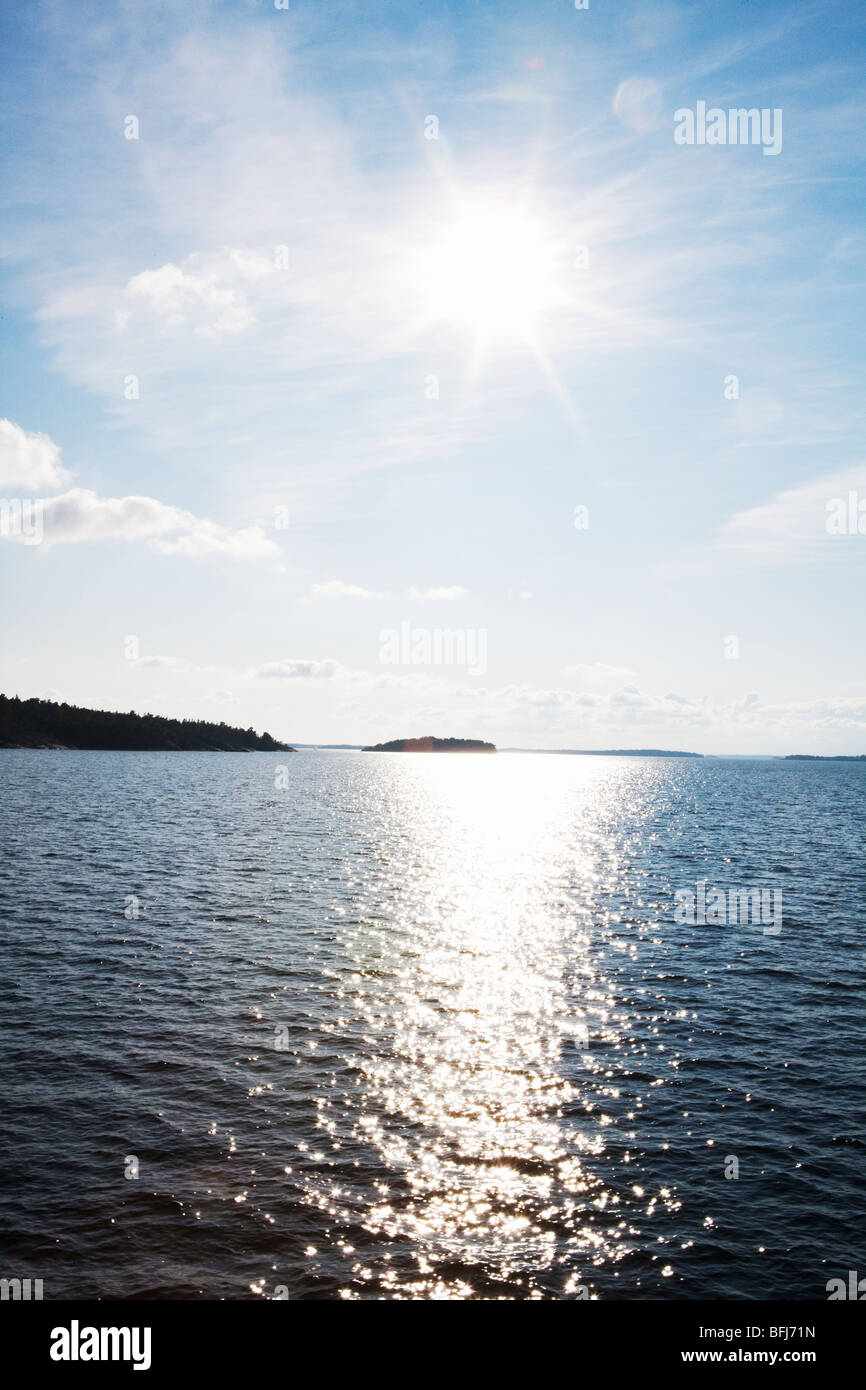 Sun reflected in the sea, Sweden Stock Photo - Alamy