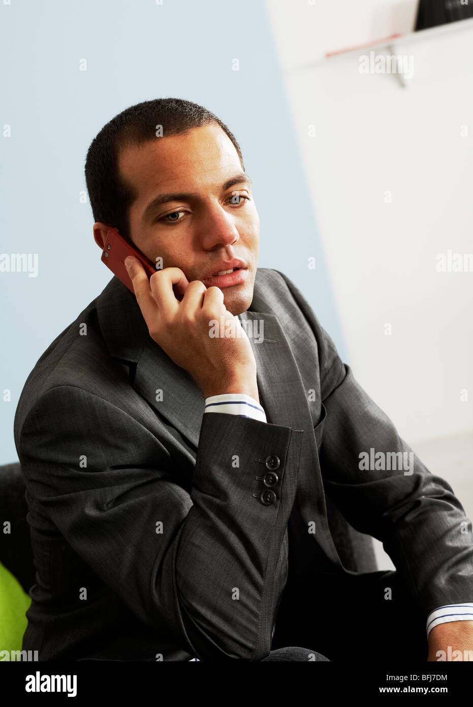 Businessman using his mobile phone, Sweden Stock Photo - Alamy