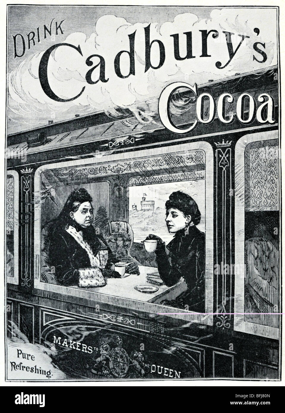 CADBURY'S COCOA advert about 1890 using Queen Victoria Stock Photo - Alamy