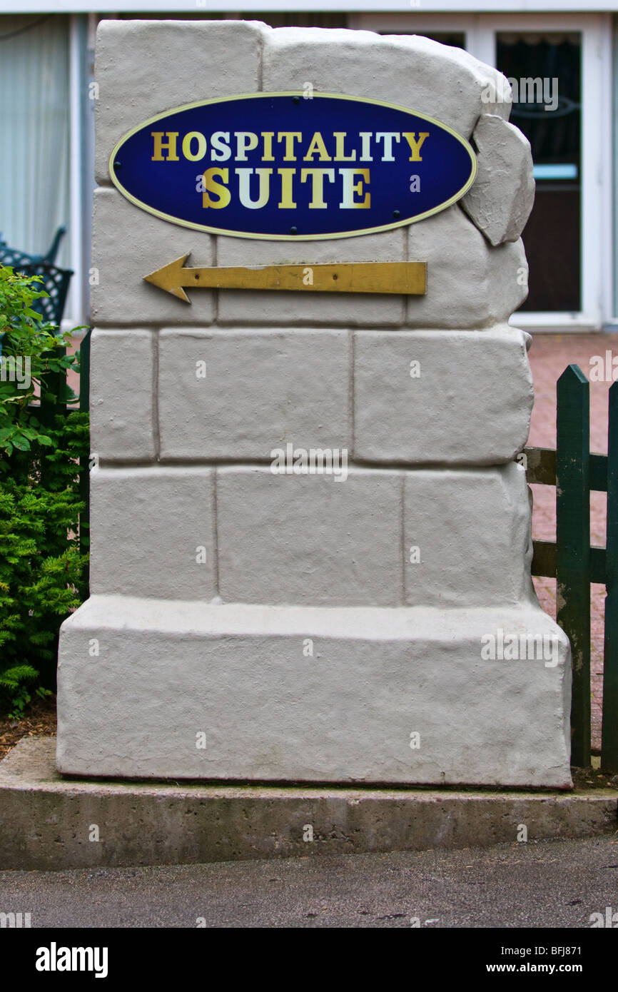 Hospitality Suite sign from Alton Towers, UK Stock Photo - Alamy