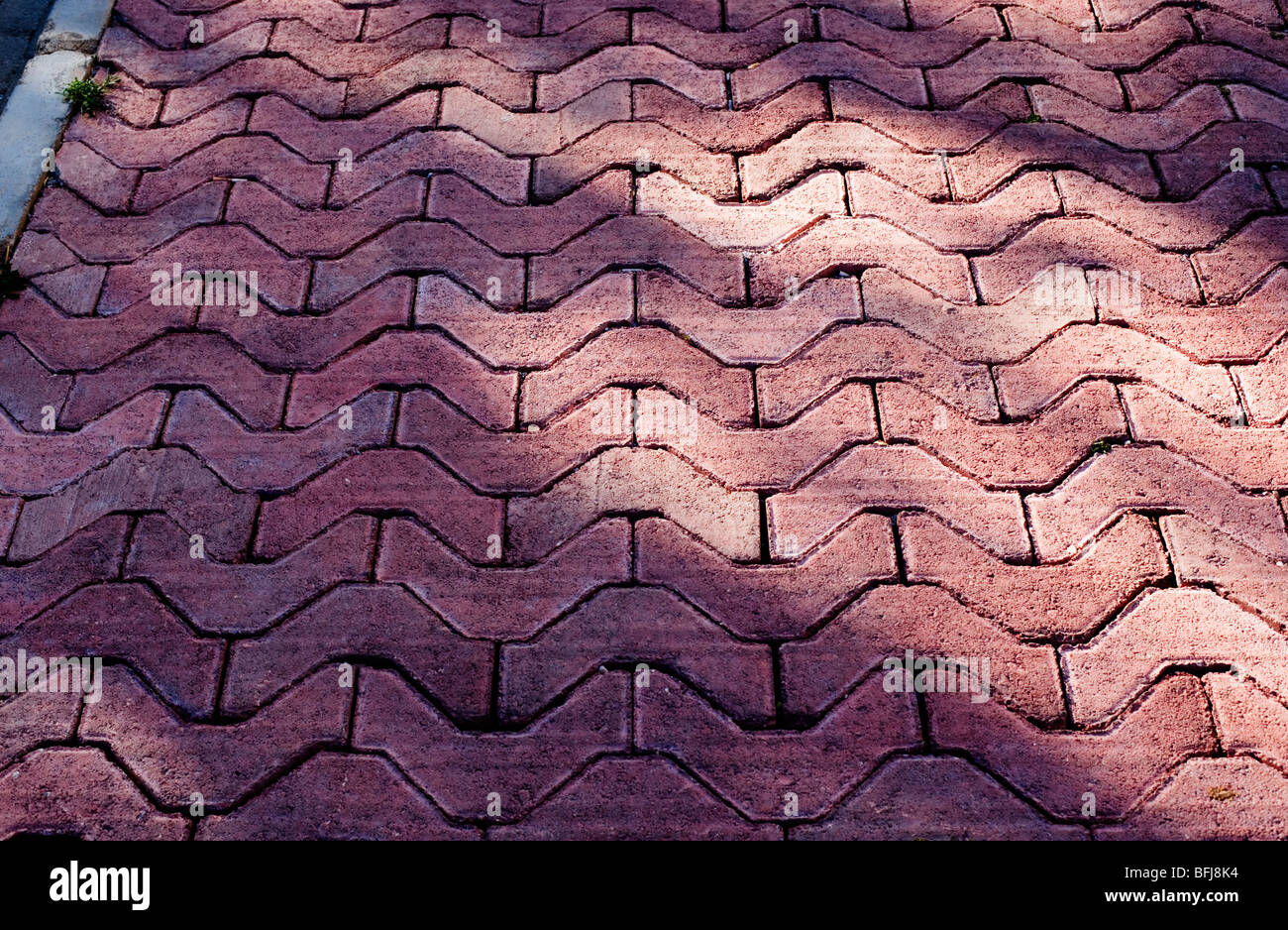 Wavy footpath paving pattern, Altinkum, Turkey, Asia Minor, Eurasia ...