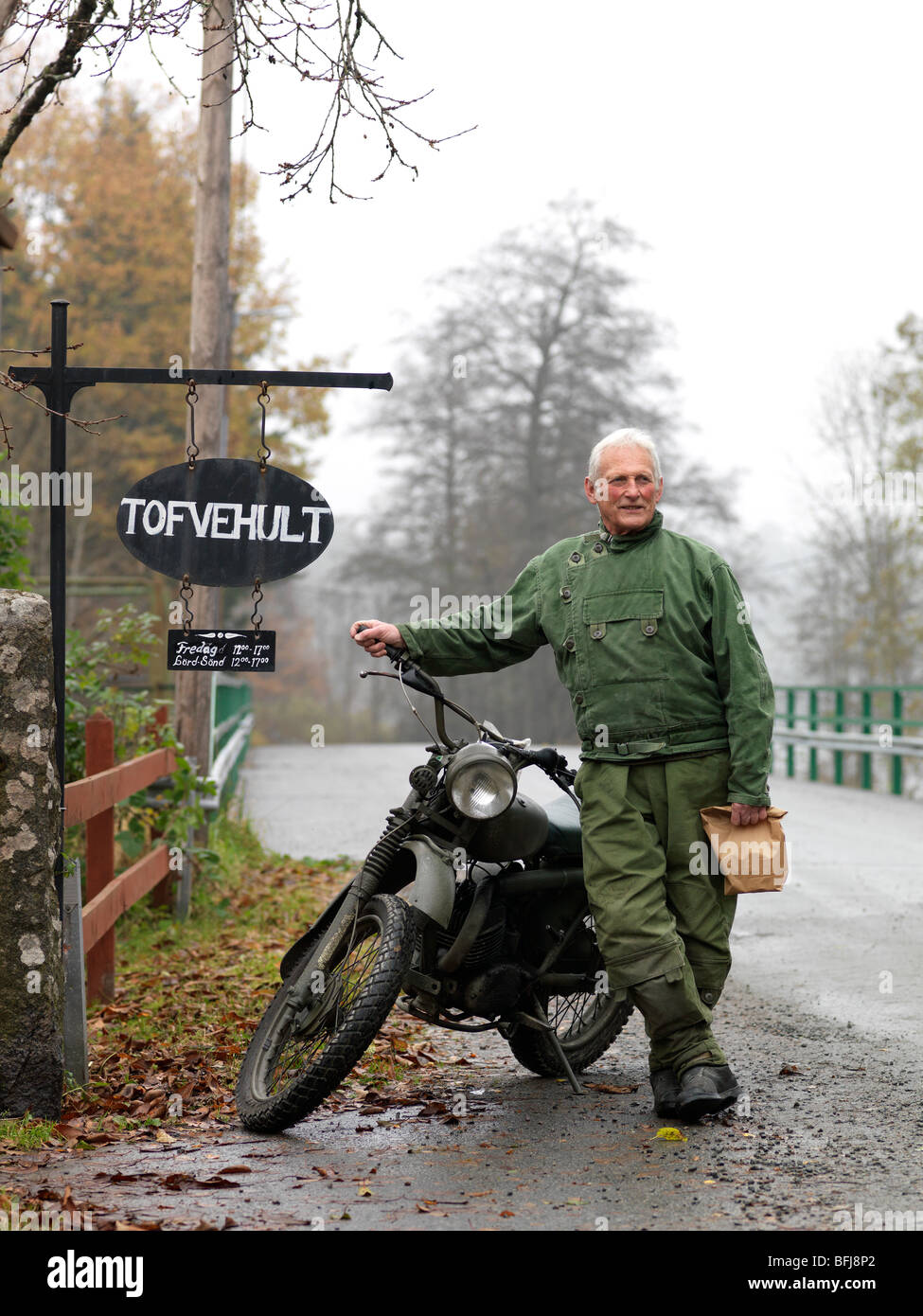 A man and his motorcycle, Sweden Stock Photo - Alamy