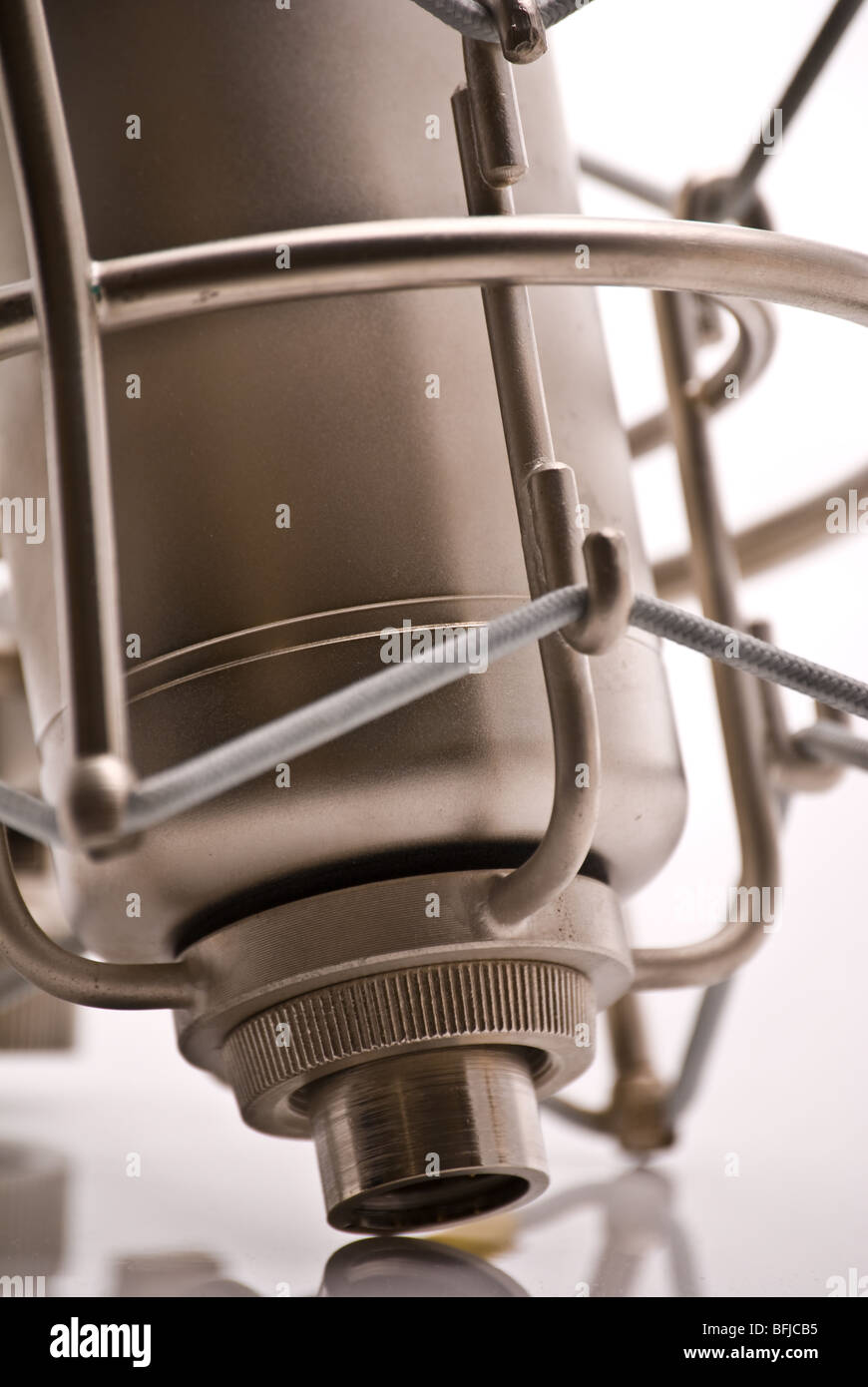 Microphone base and shockmount with partial reflection Stock Photo - Alamy Microphone base and shockmount with partial reflection Stock Photo - Alamy