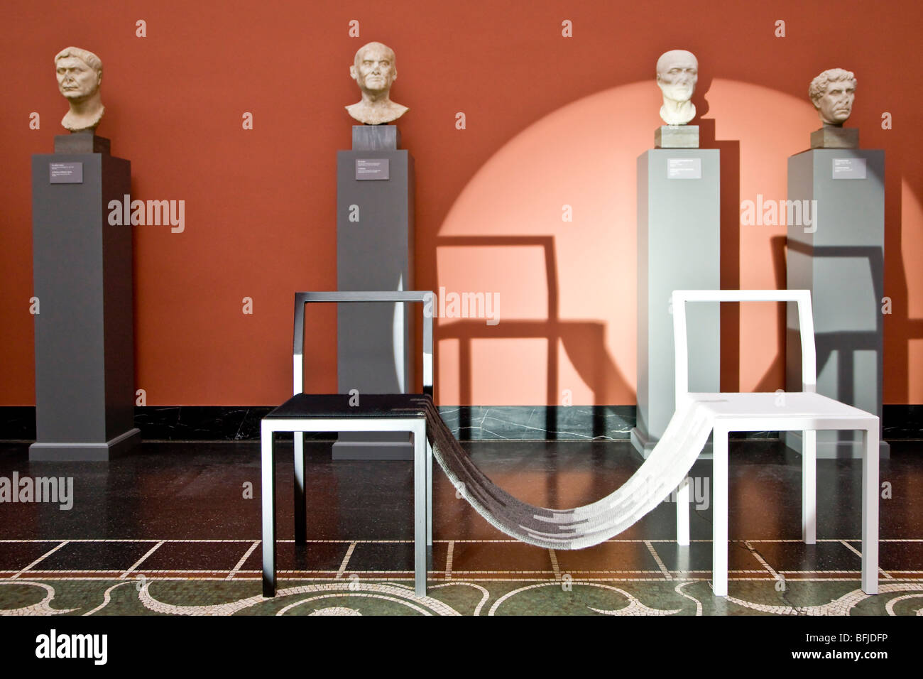 Two designer chairs at the cabinetmakers exhibition Stock Photo - Alamy