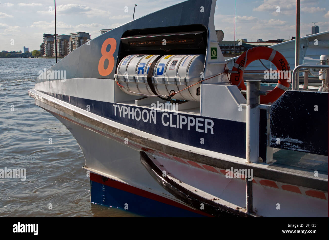 Thames Typhoon Clipper Catamaran on River Thames, London, England Stock Photo - Alamy