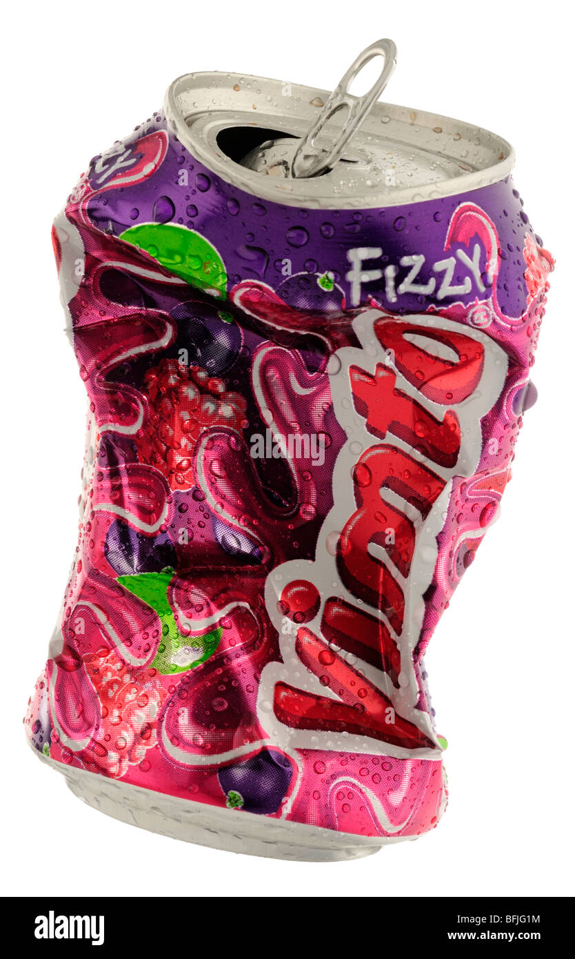 Crushed Can of Vimto - Oct 2009 Stock Photo - Alamy